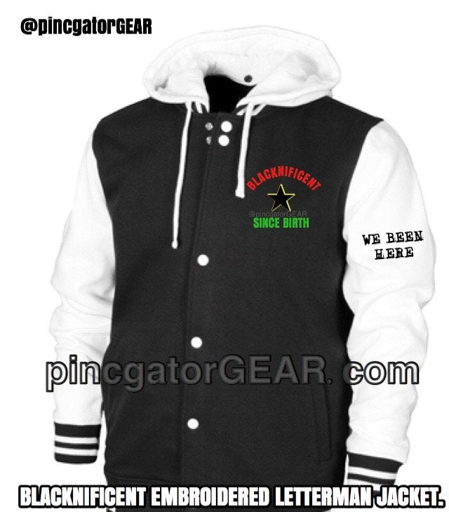 Blacknificent Embroidered Letterman jacket – pgjoint